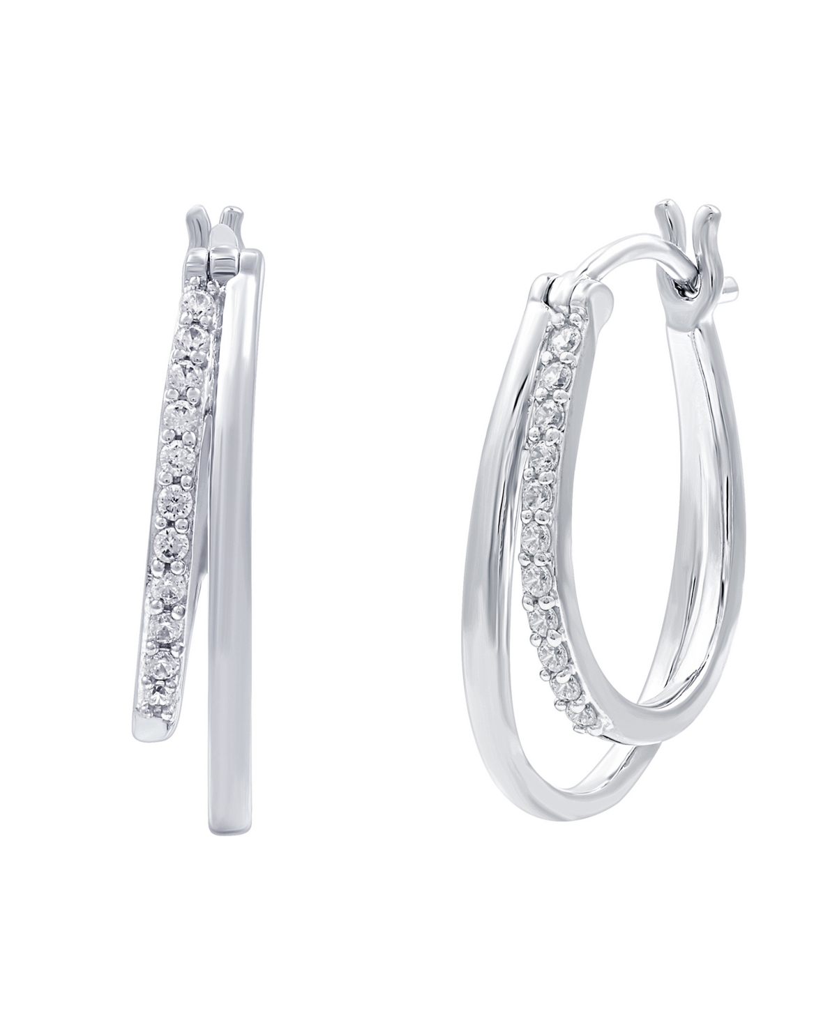 Click here for Diamond & Polished Double Oval Hoop Earrings (1/4... prices