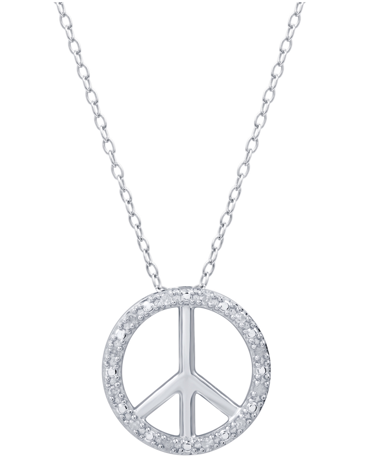 Click here for Diamond Peace Sign 18 Pendant Necklace (1/10 ct. t... prices