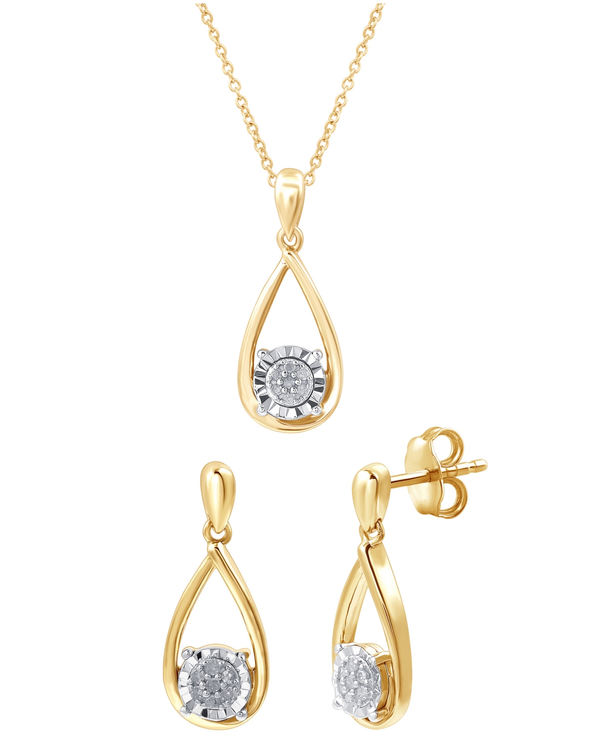 Click here for 2-Pc. Set Diamond Teardrop Pendant Necklace & Matc... prices