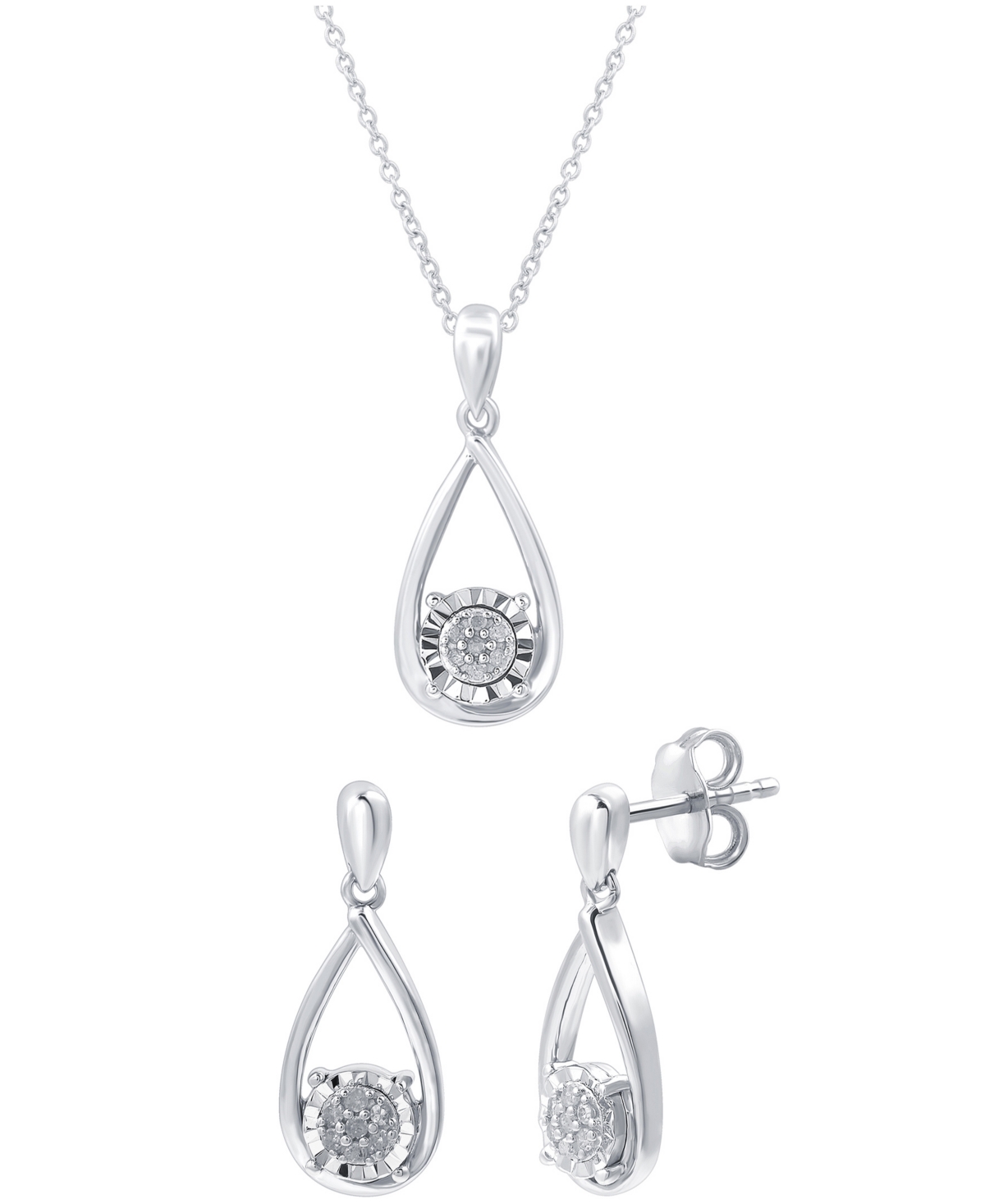 Click here for 2-Pc. Set Diamond Teardrop Pendant Necklace & Matc... prices