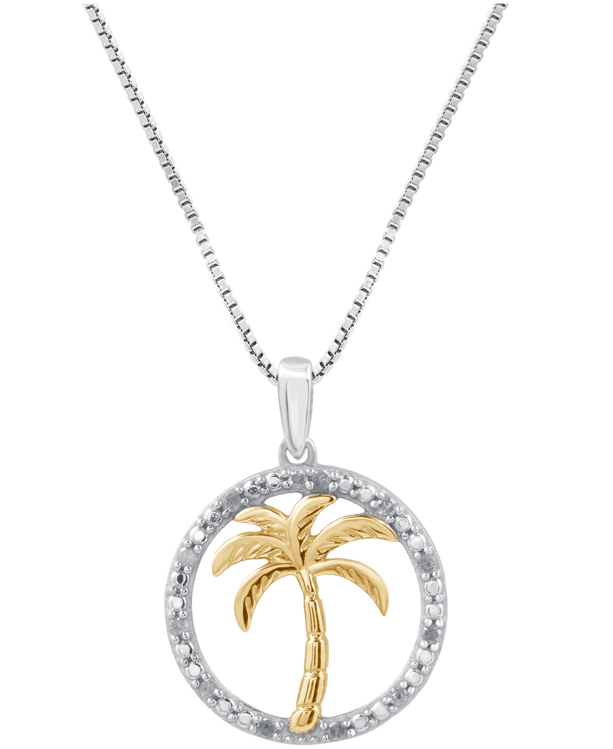 Click here for Diamond Palm Tree 18 Pendant Necklace (1/10 ct. t.... prices