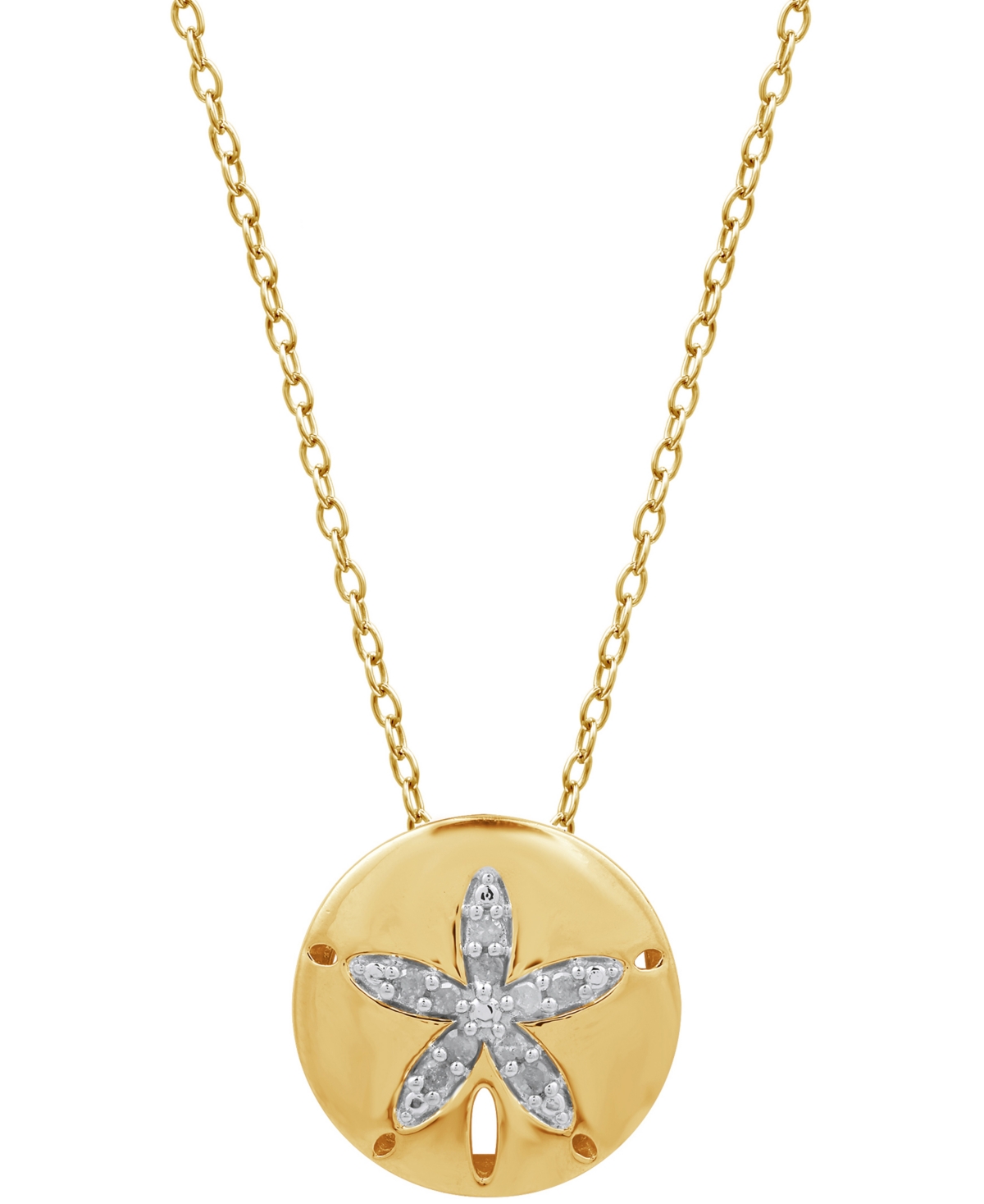 Click here for Diamond Sand Dollar 18 Pendant Necklace (1/10 ct.... prices
