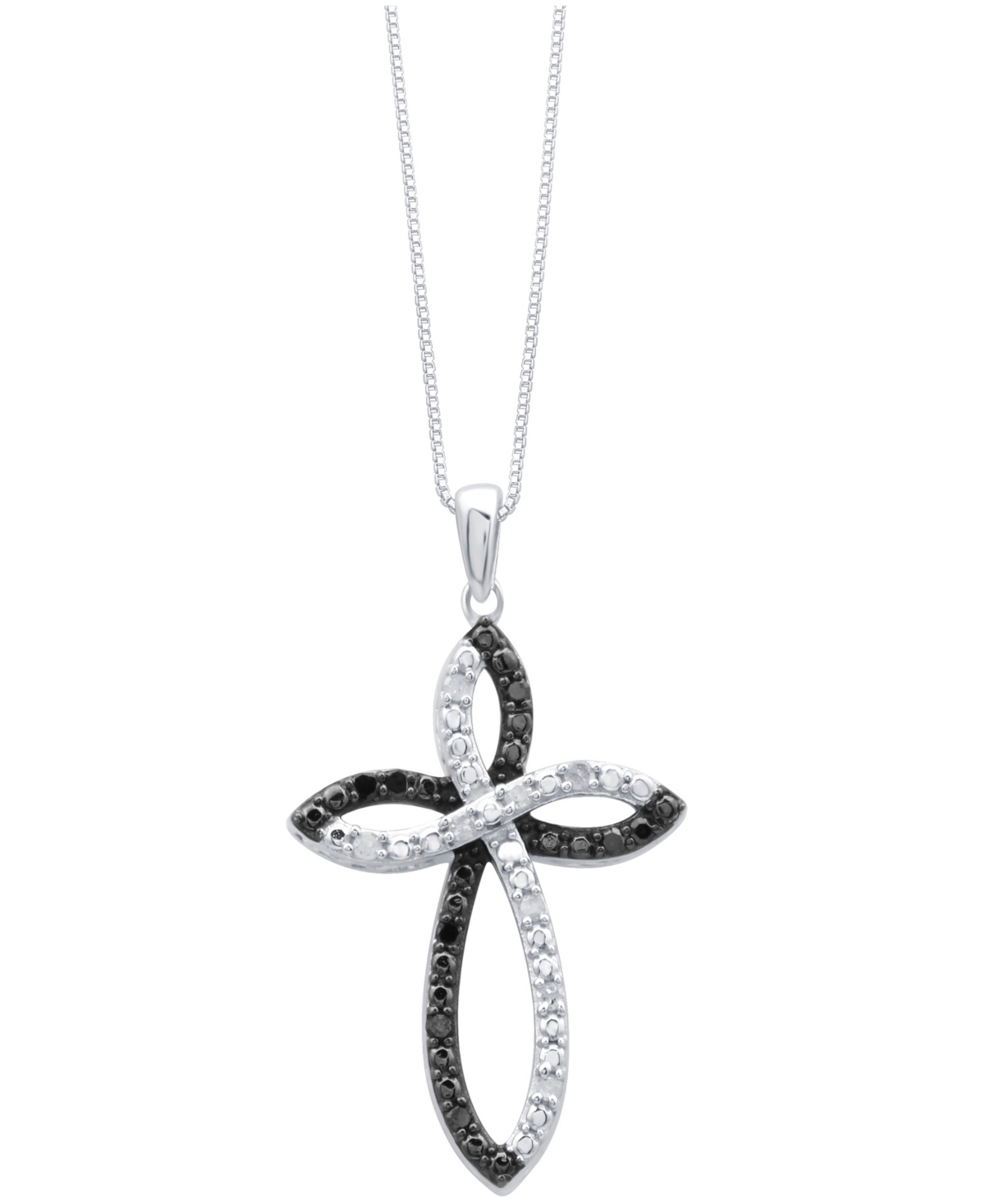 Click here for Black & White Diamond Cross 18 Pendant Necklace (1... prices