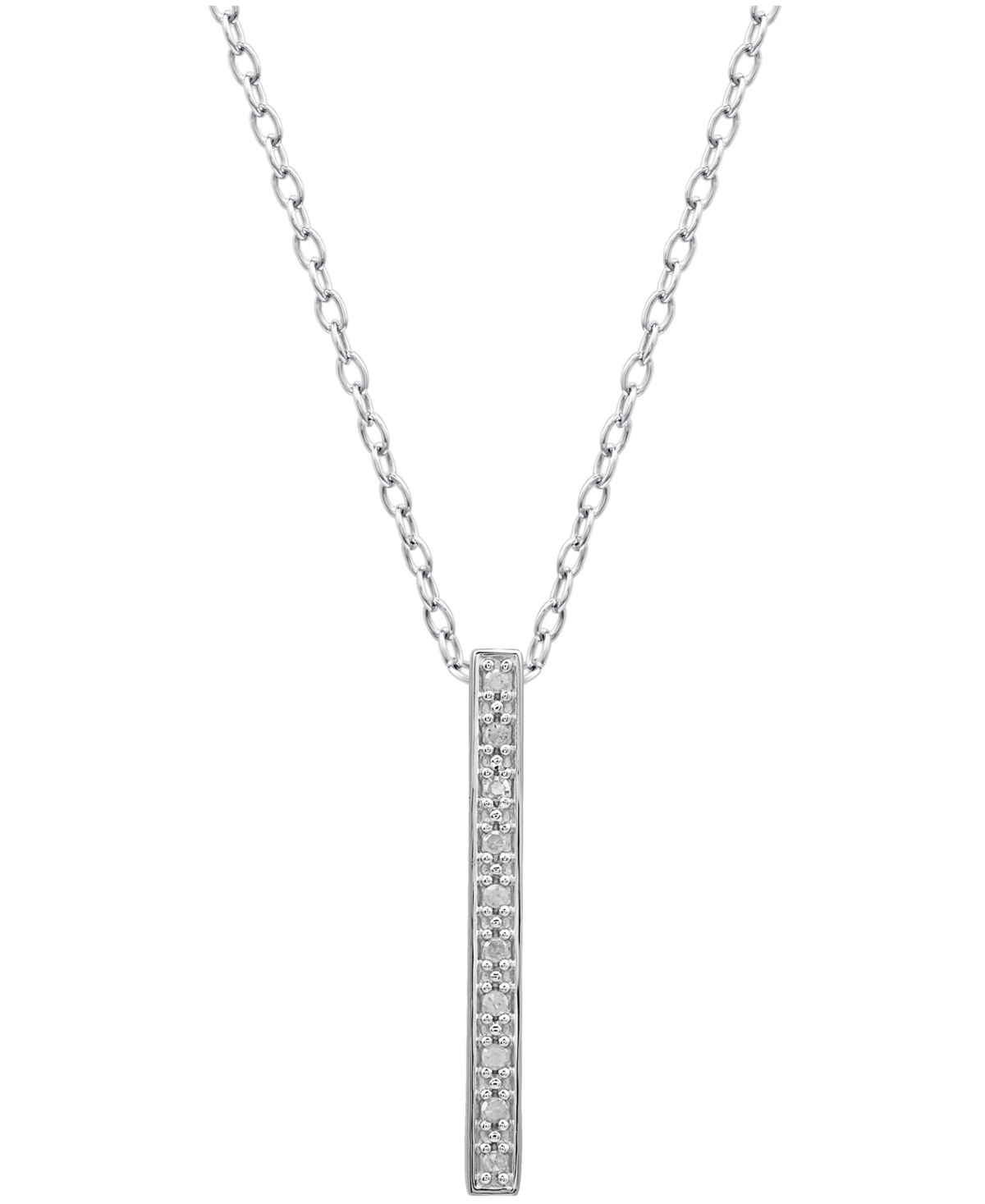 Click here for Diamond Bar Pendant Necklace (1/10 ct. t.w.) in St... prices