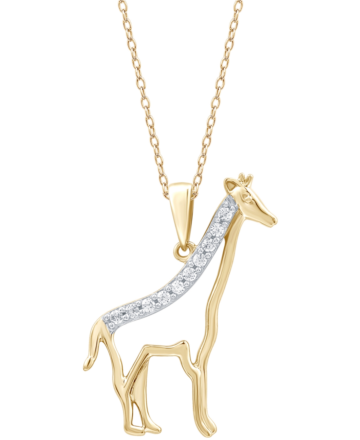 Click here for Diamond Giraffe Pendant Necklace in 18k Gold over... prices