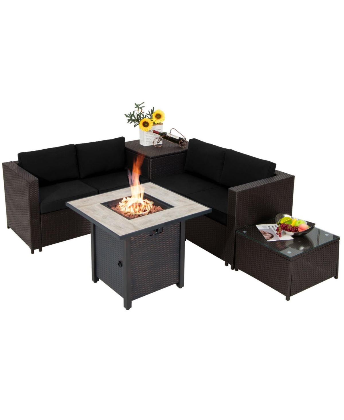 Click here for Sugift 5-Piece Patio Furniture Set with 30 in Gas... prices