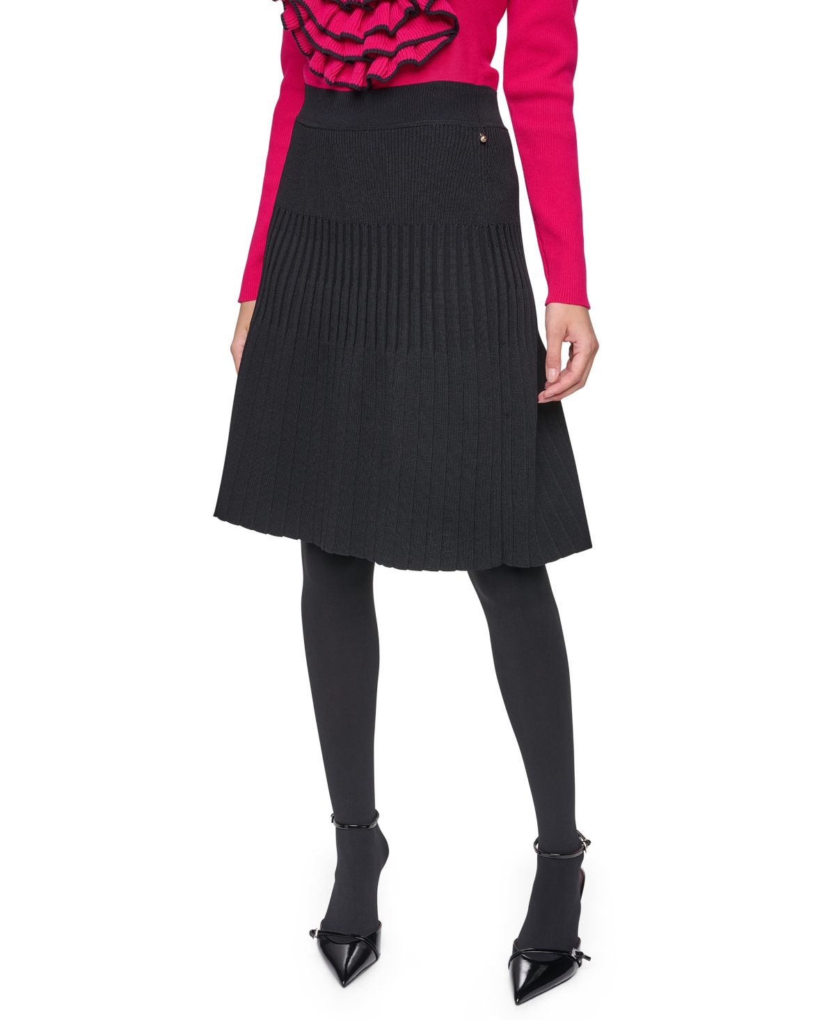 Click here for Sonia Rykiel Womens Pull-On Pleated Skirt - Black prices