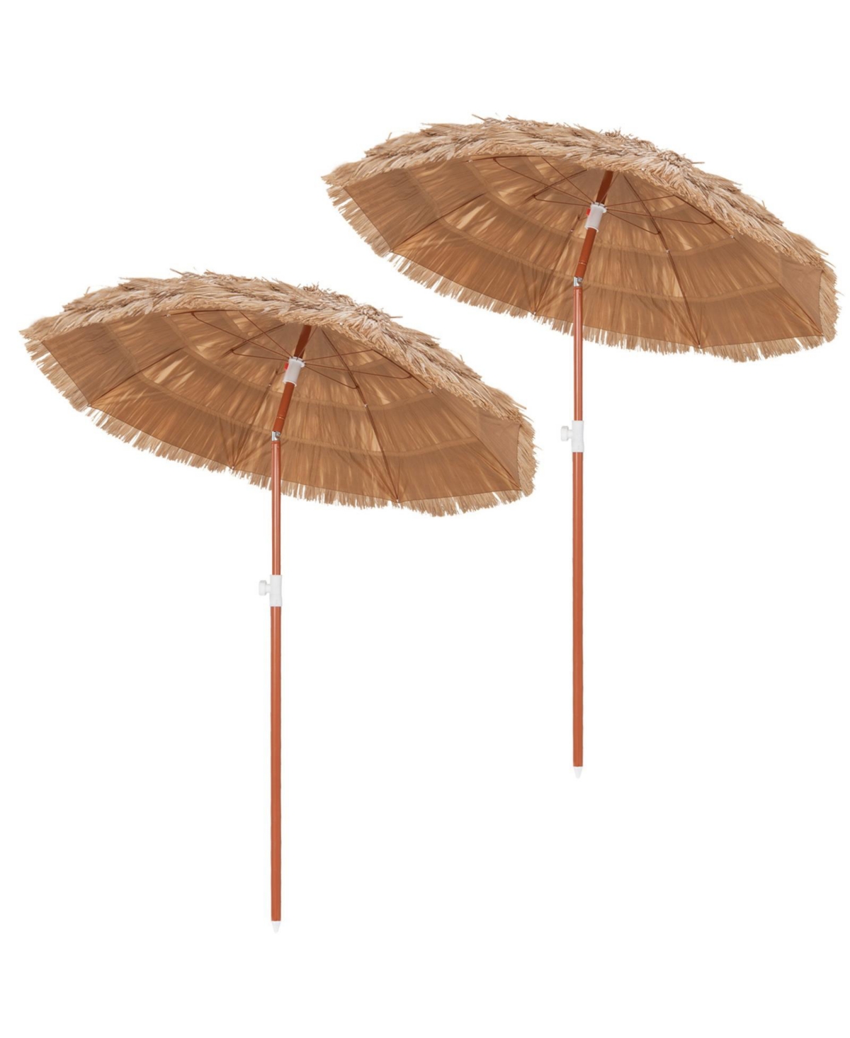 Click here for Sugift Thatched Beach Umbrella with Push Button Ti... prices