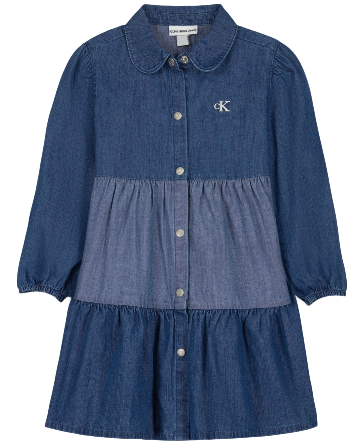 Click here for Calvin Klein Toddler Girls 2T-6X Collared Denim Bu... prices