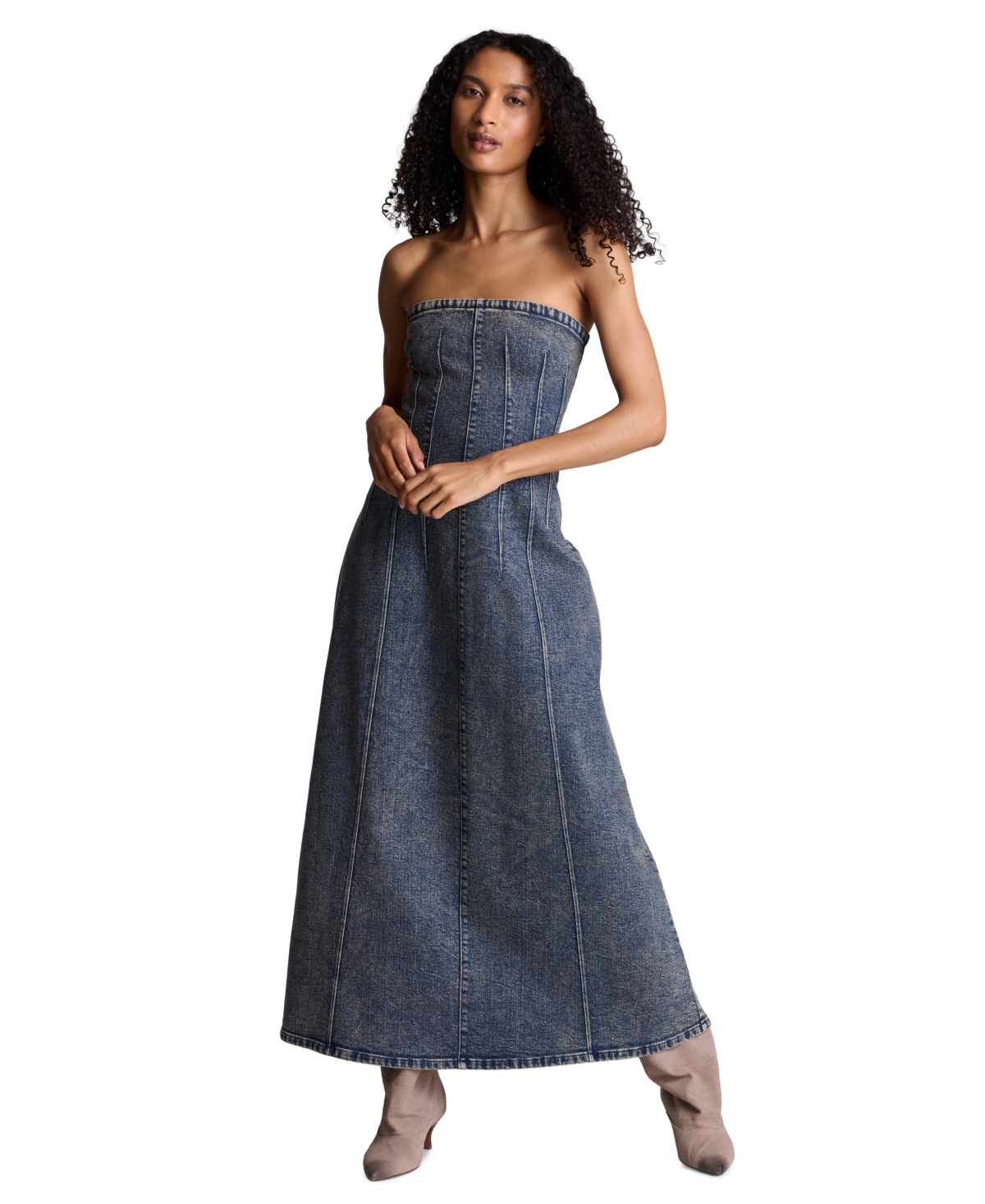 Click here for Kenneth Cole Womens Strapless Sleeveless Maxi Dres... prices