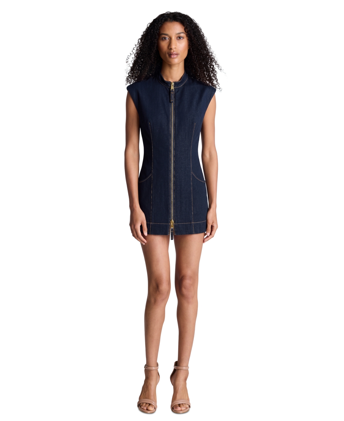 Click here for Kenneth Cole Womens Mock Neck Mini Dress - Indigo... prices