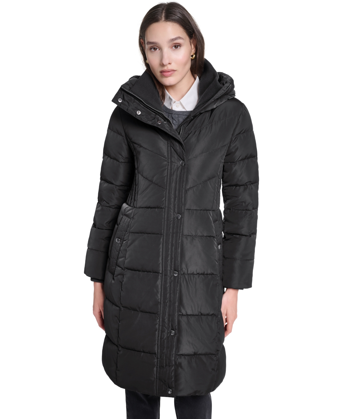 Click here for Cole Haan Womens Quilted Down Puffer Coat - Black prices