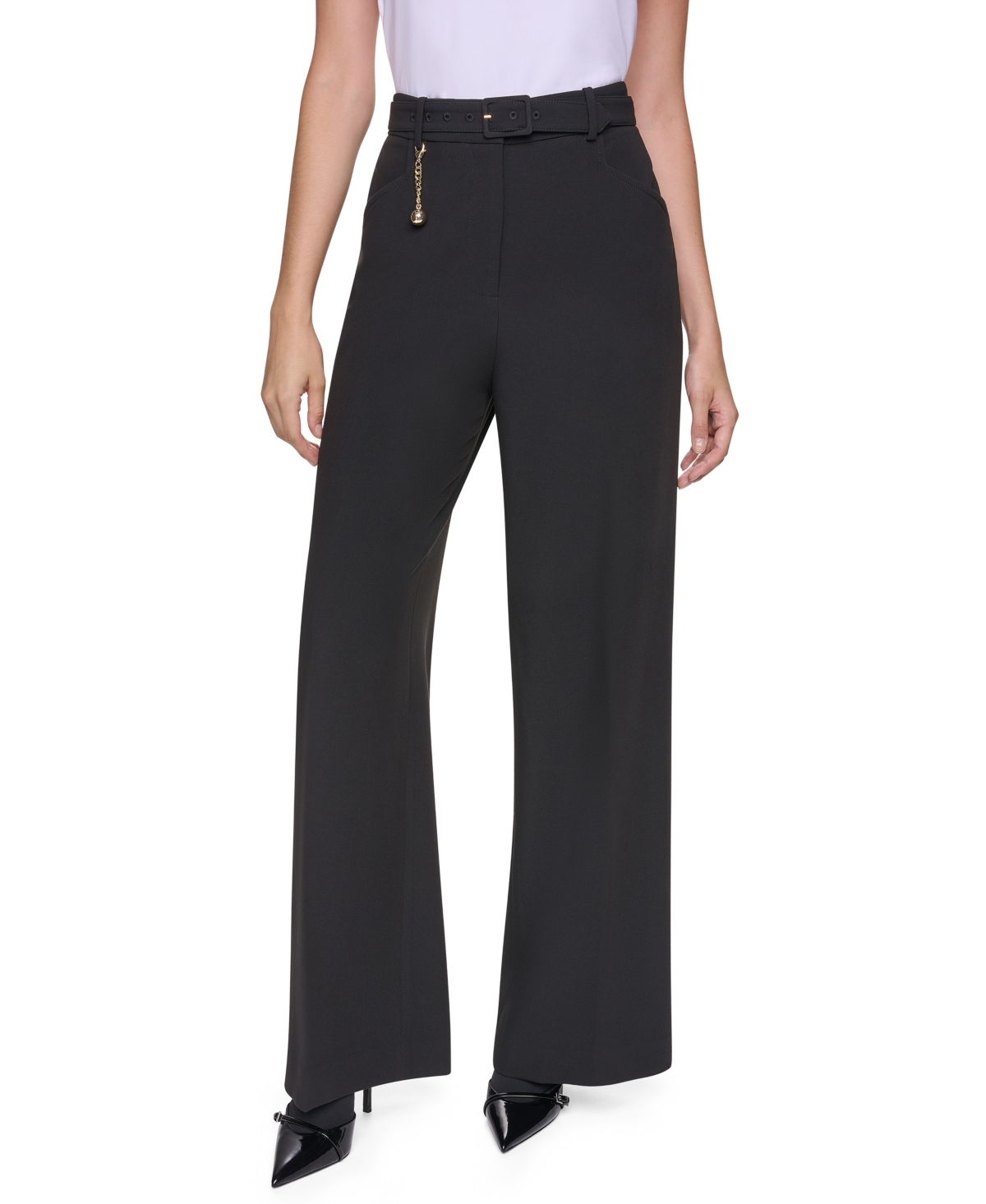 Click here for Sonia Rykiel Womens Mid-Rise Belted Straight Pants... prices
