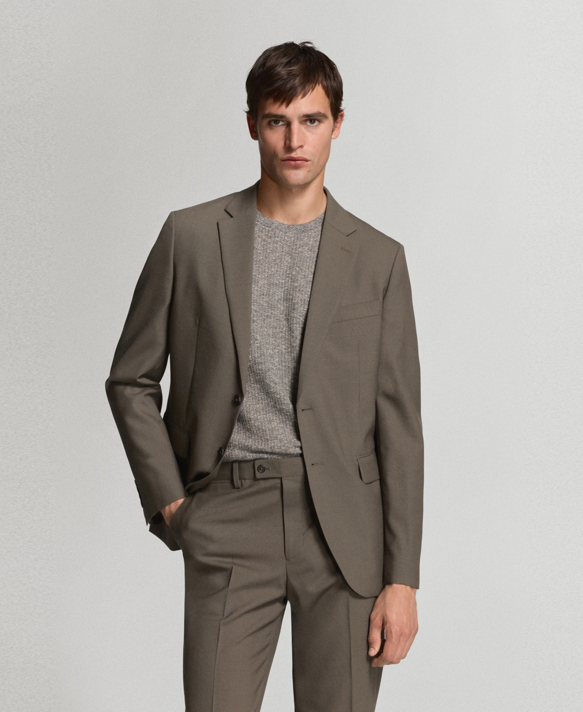 Click here for Mango Mens Turin Wool Suit Blazer - Medium Brown prices
