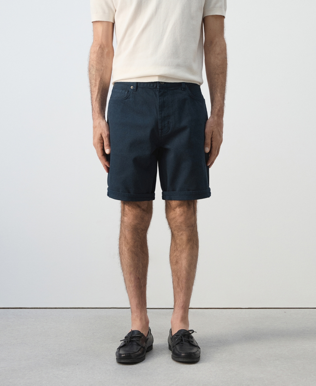 Click here for Mango Mens Slim-Fit Denim 9.45 Bermuda Shorts - Na... prices