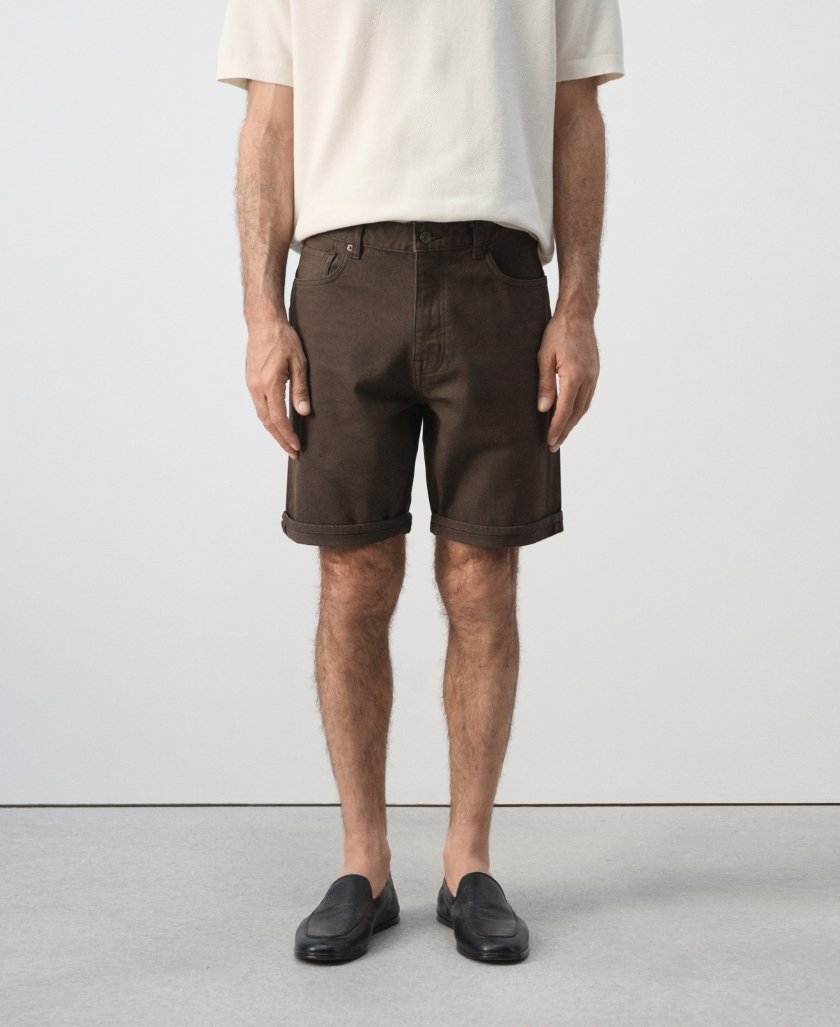 Click here for Mango Mens Slim-Fit Denim 9.45 Bermuda Shorts - Ch... prices