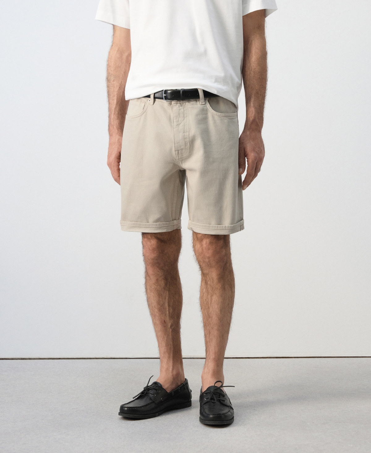 Click here for Mango Mens Slim-Fit Denim 9.45 Bermuda Shorts - Be... prices