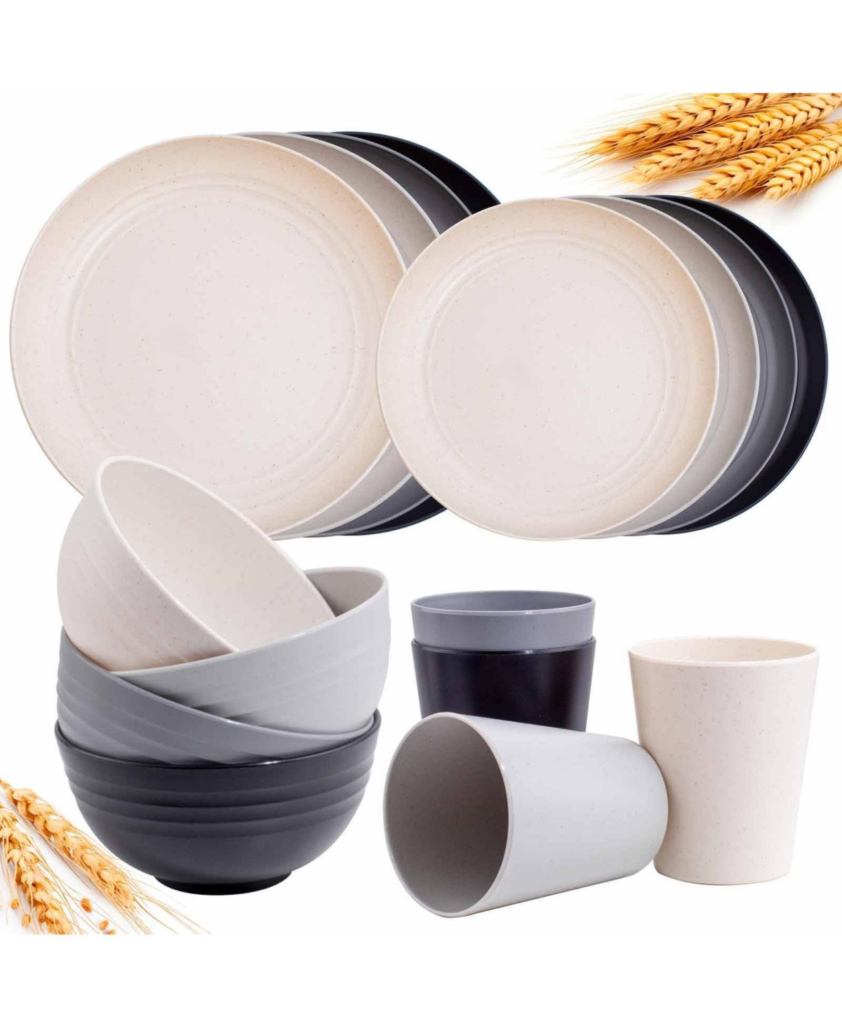 Click here for Piscifun 16 Piece Wheat Straw Dinnerware Set For 4... prices