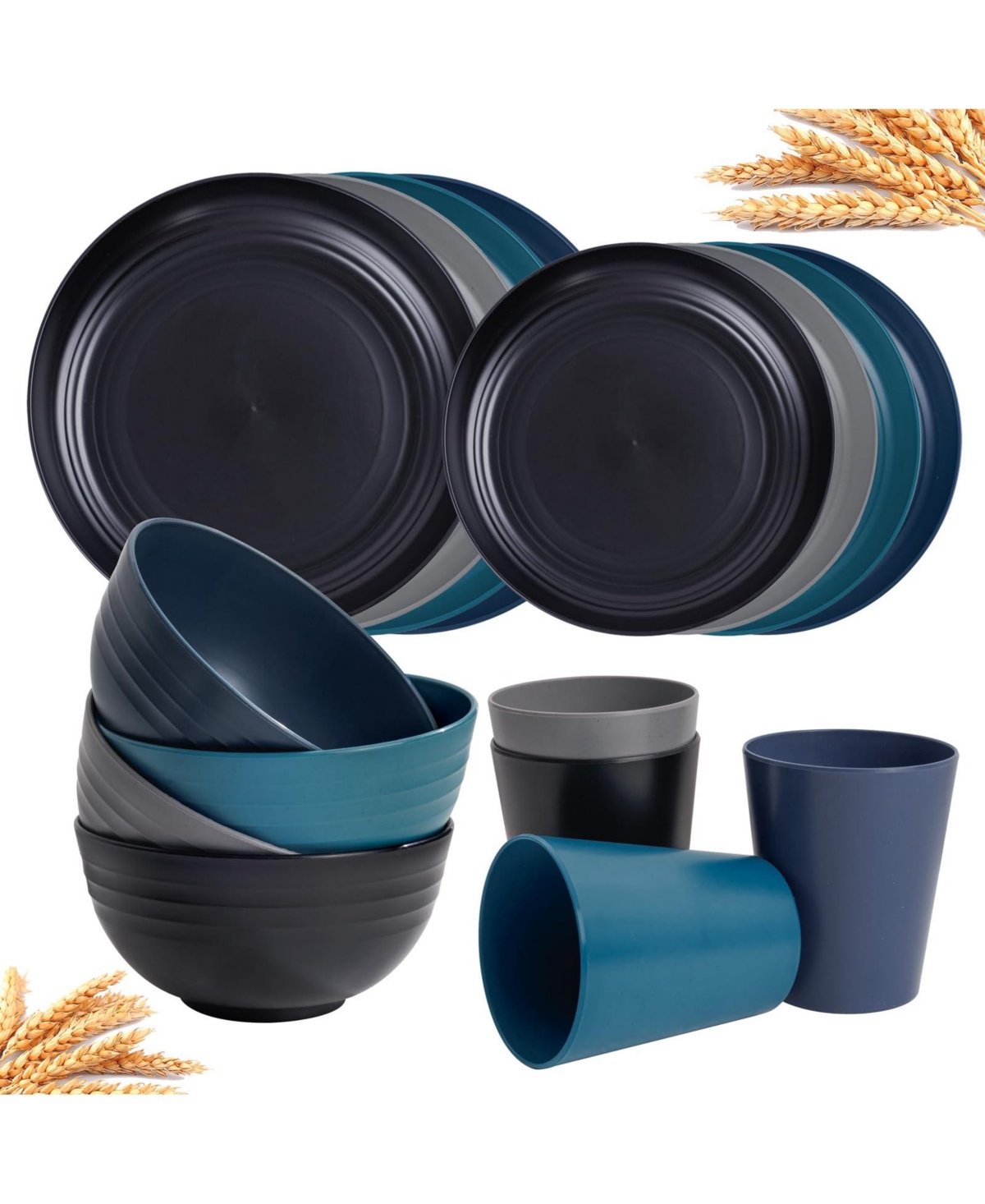 Click here for Piscifun 16 Piece Wheat Straw Dinnerware Set For 4... prices