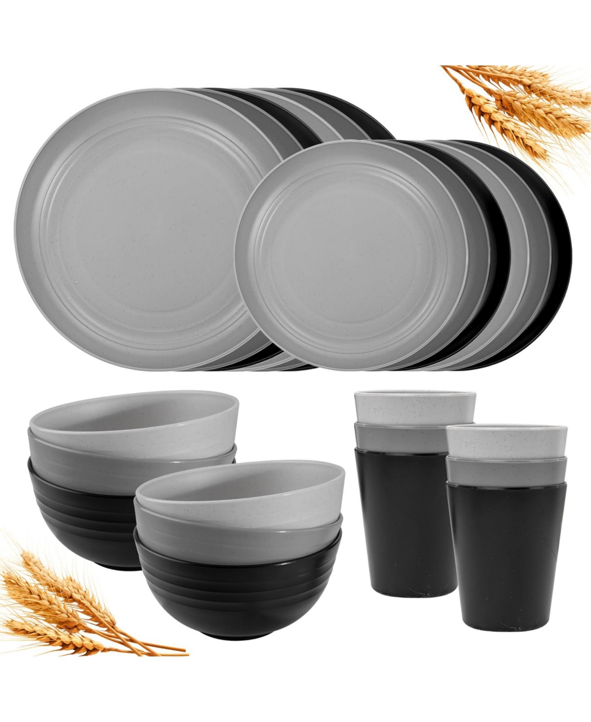 Click here for Piscifun 16 Piece Wheat Straw Dinnerware Set For 4... prices