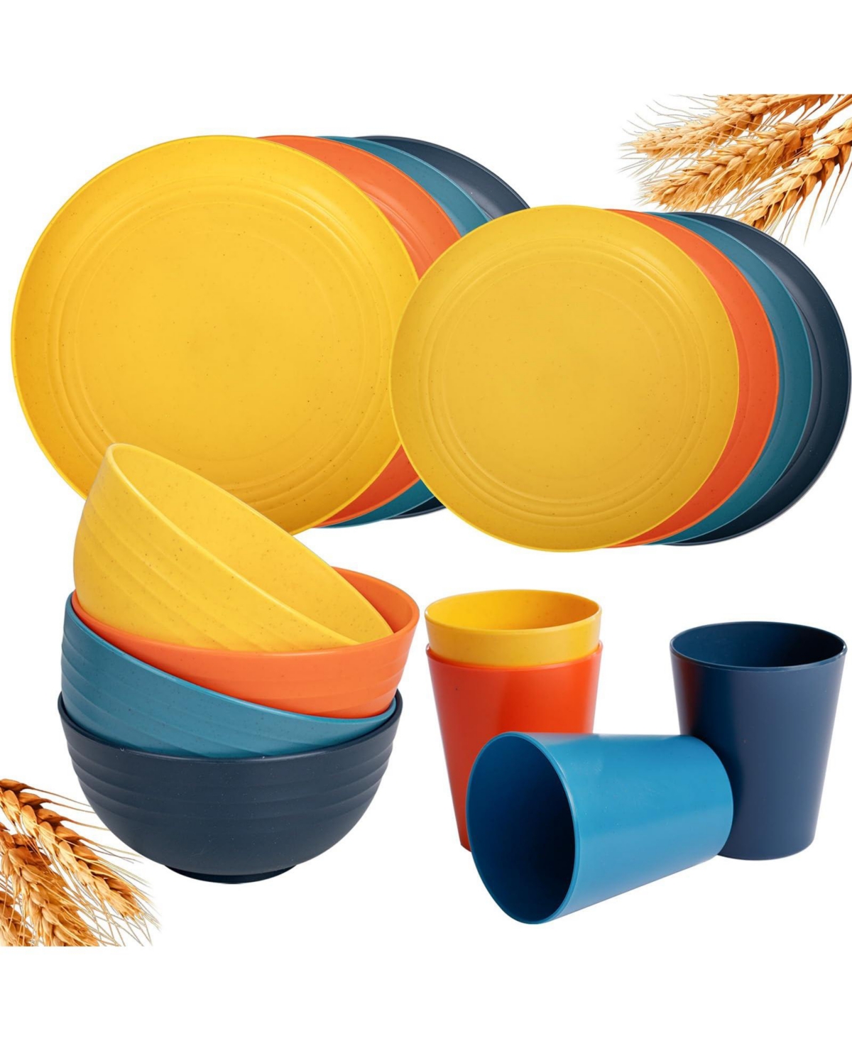 Click here for Piscifun 16 Piece Wheat Straw Dinnerware Set For 4... prices