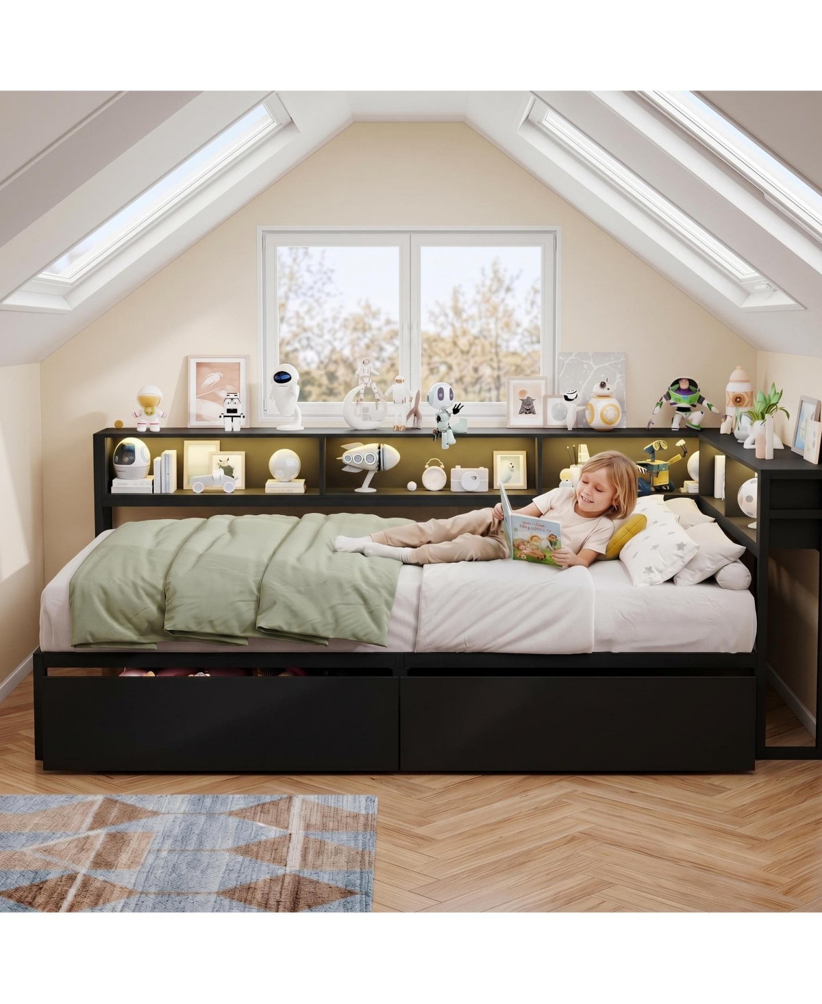 Click here for homfan Twin Daybed Frame with Corner Design â St... prices