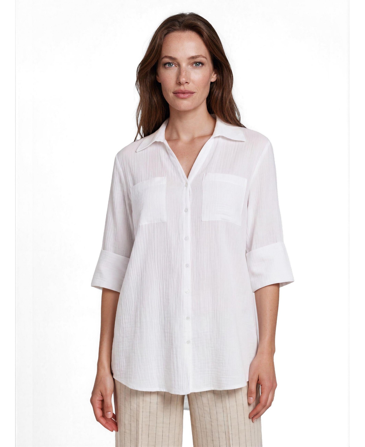 Click here for Masai Copenhagen Womens Mairara Seersucker Button-... prices