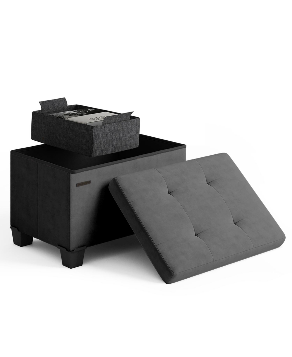 Click here for Nestl 16-Inch Velvet Cube Storage Ottoman with Bin... prices