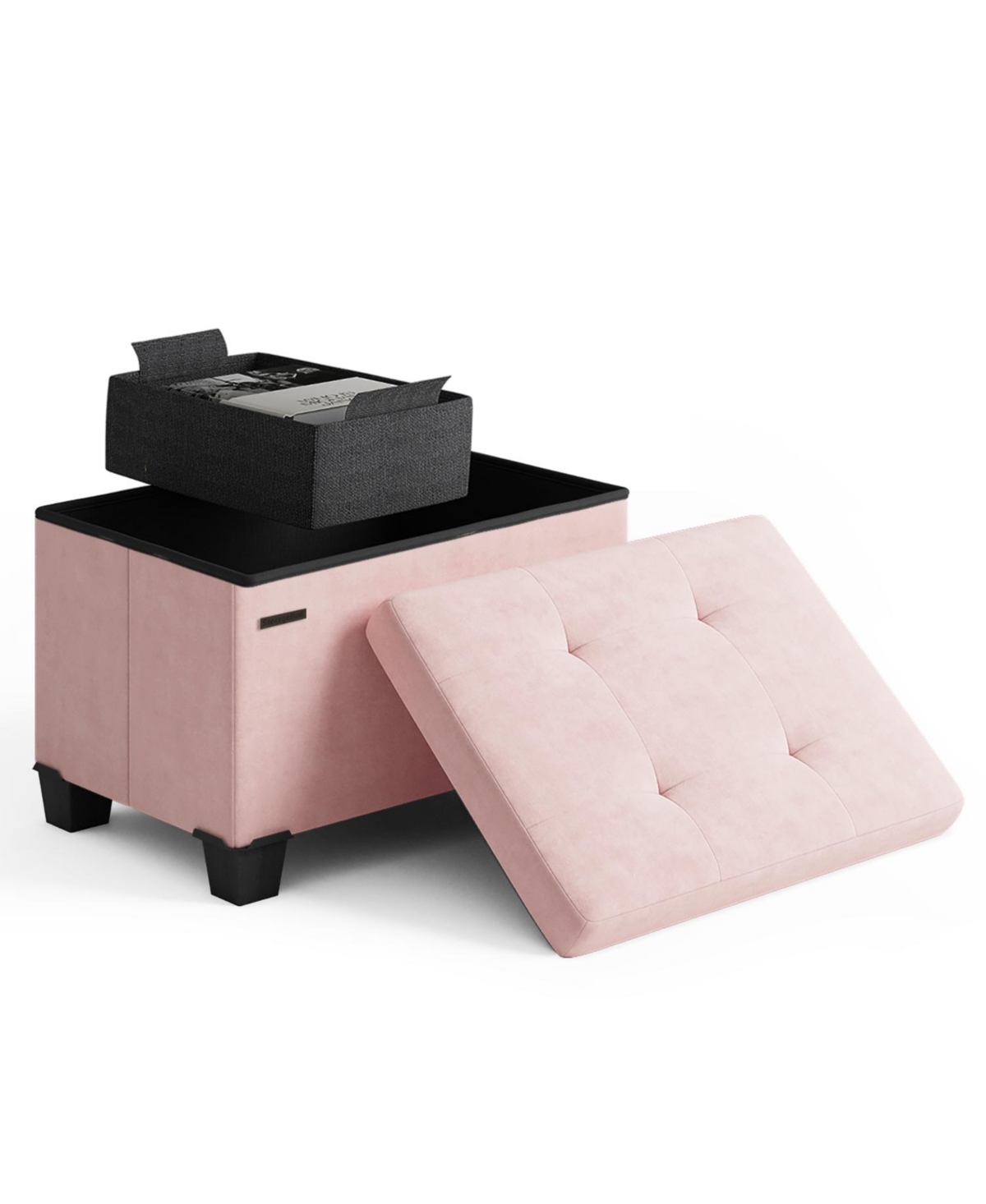 Click here for Nestl 16-Inch Velvet Cube Storage Ottoman with Bin... prices