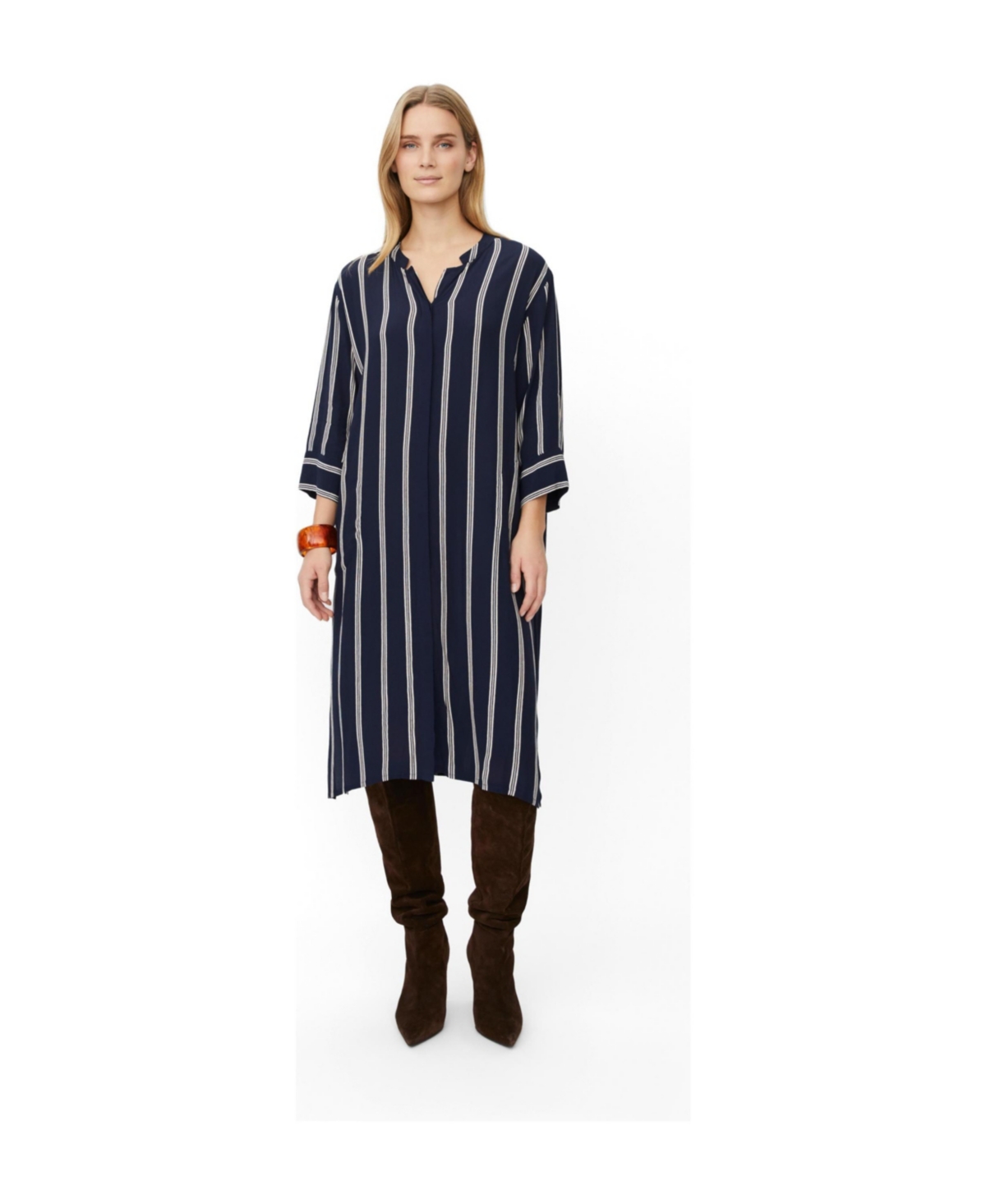 Click here for Masai Copenhagen Womens Striped Midi V-Neck Dress... prices