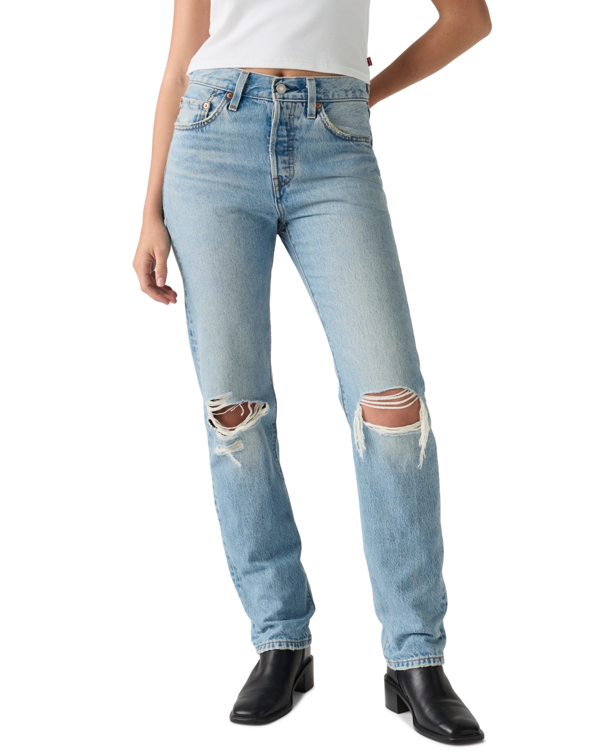 Click here for Levis Womens 501 Original-Fit Straight-Leg Jeans -... prices
