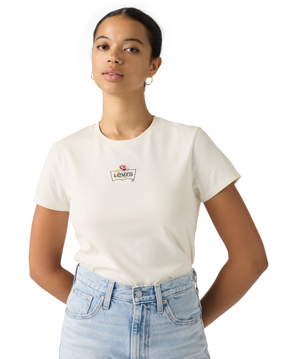 Click here for Levis Womens Perfect Graphic Logo Cotton T-shirt -... prices