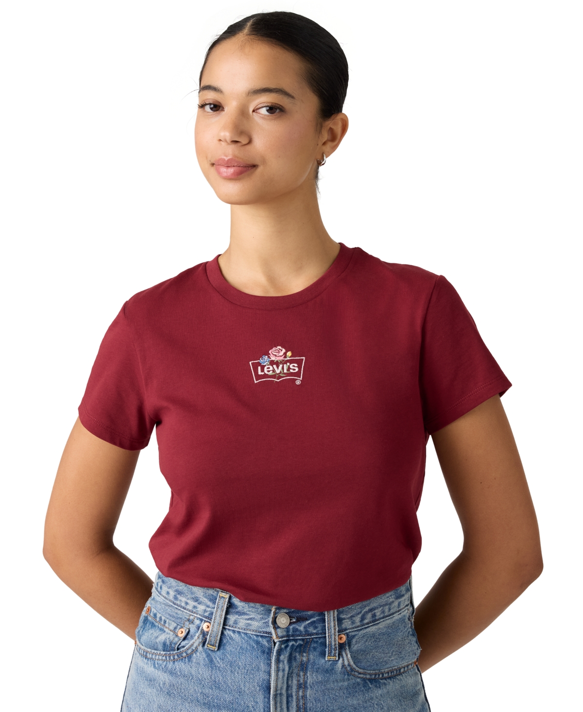 Click here for Levis Womens Perfect Graphic Logo Cotton T-shirt -... prices