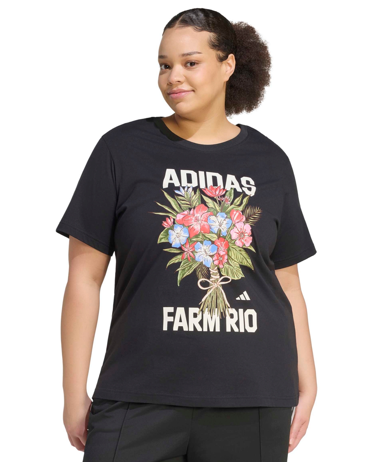 Click here for adidas Plus Size Rio Graphic Crewneck T-Shirt - Bl... prices