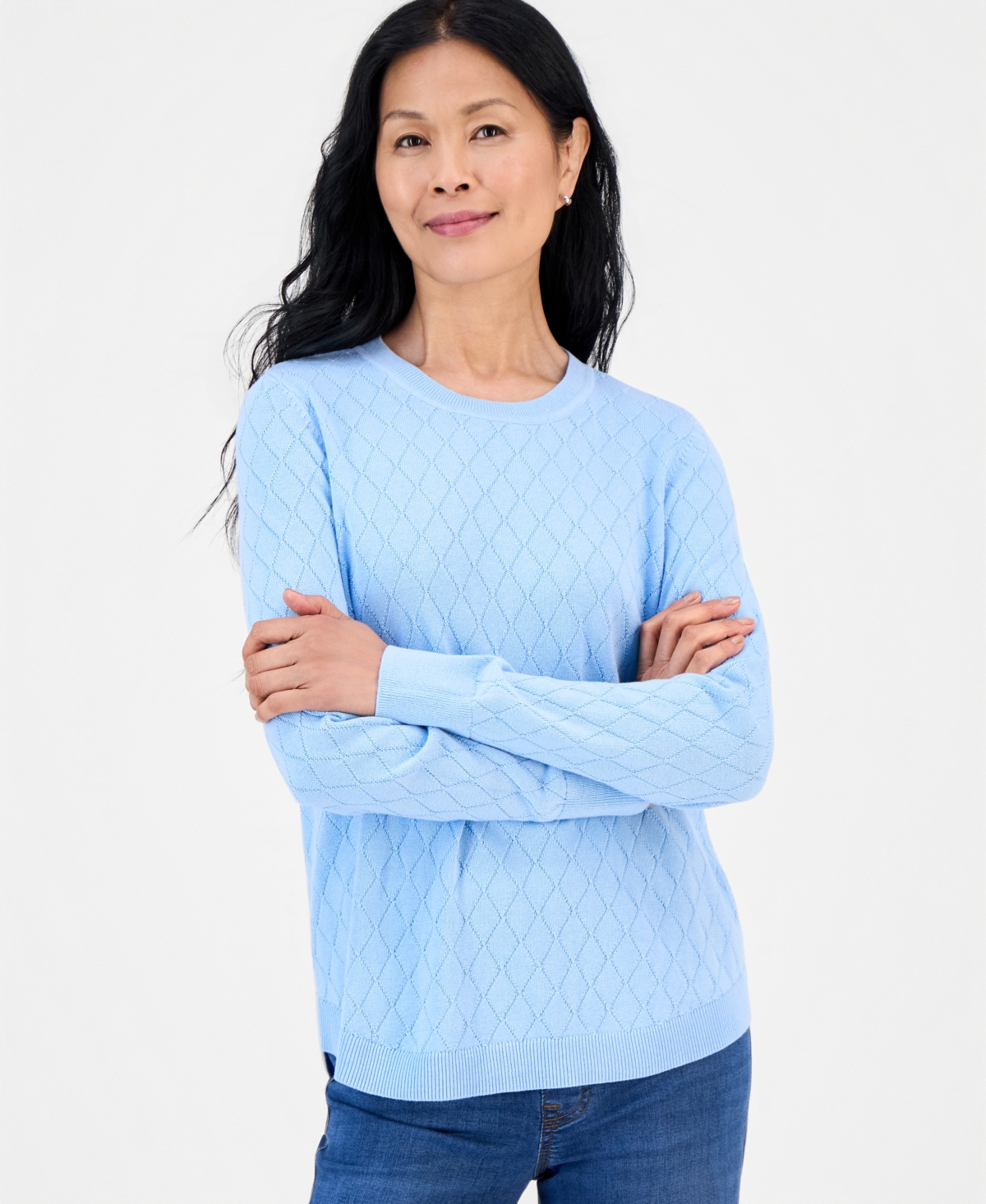 Click here for Style & Co Womens Cotton Curved-Hem Sweater  Macys... prices