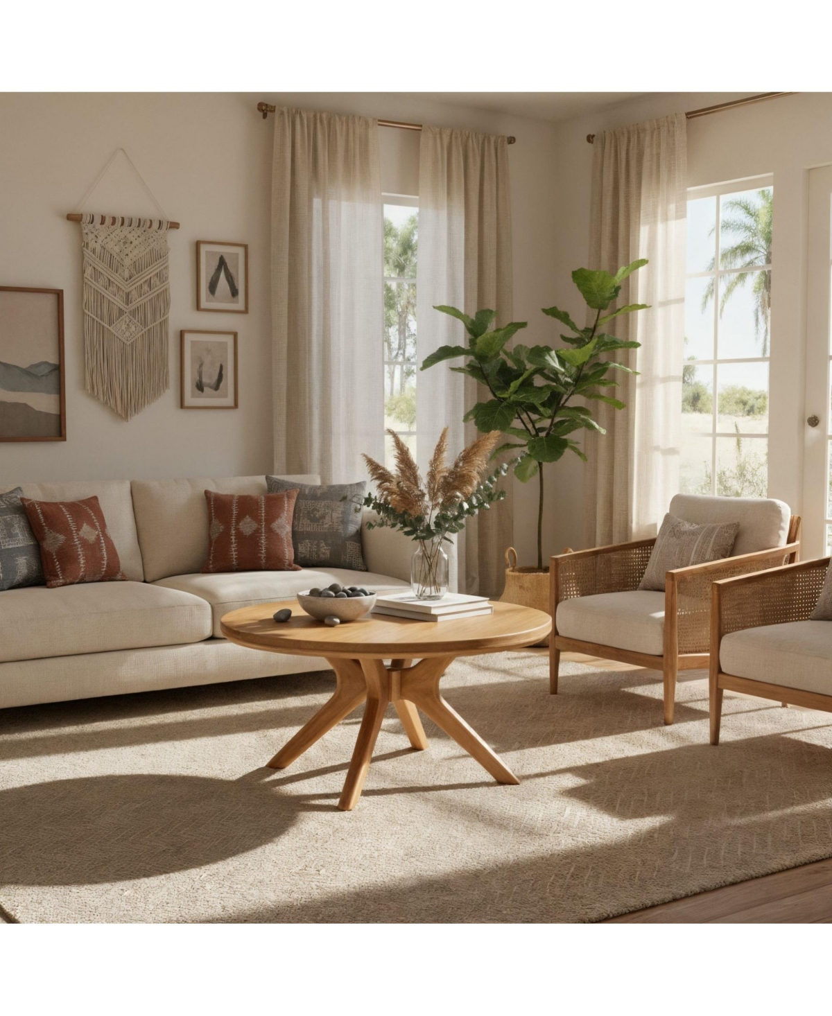 Click here for Sunset Living Furniture Cross Leg Round Coffee Tab... prices