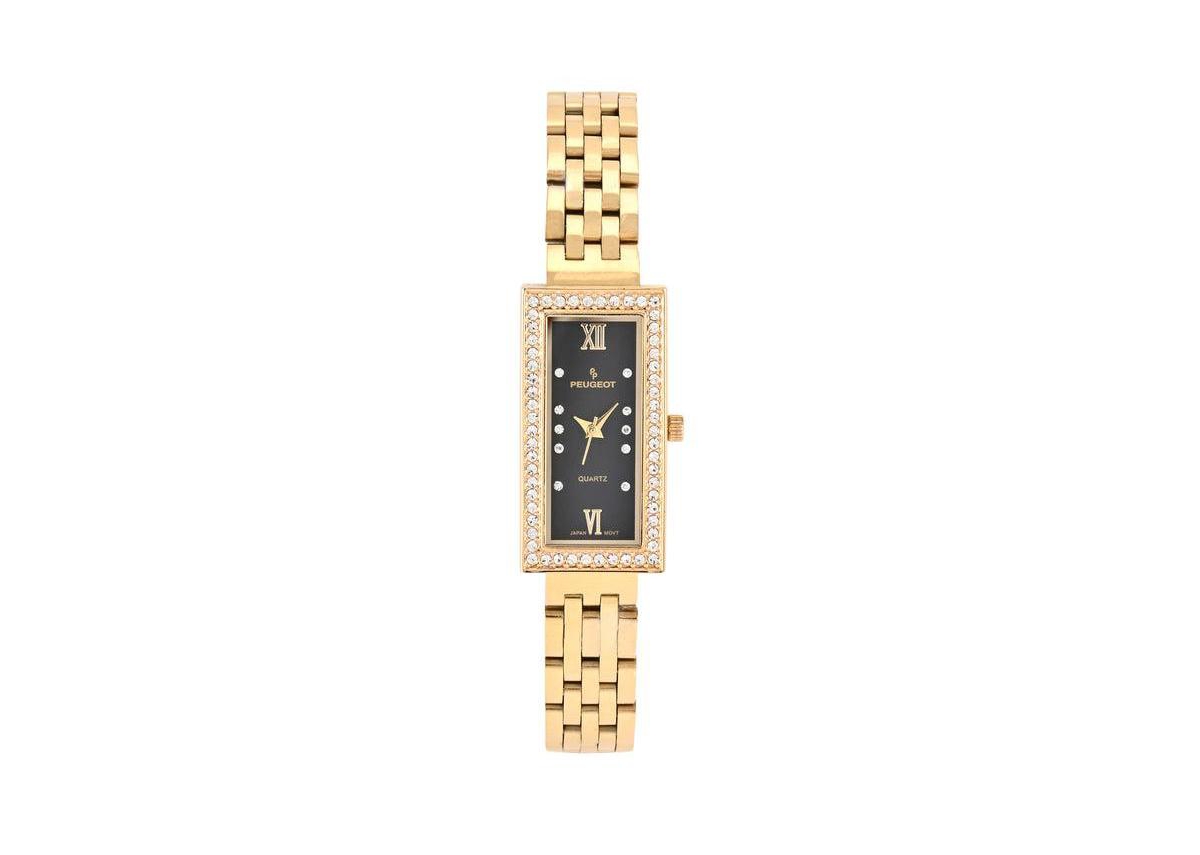 Click here for Peugeot Womens 35x20mm Black Crystal Bezel Watch w... prices