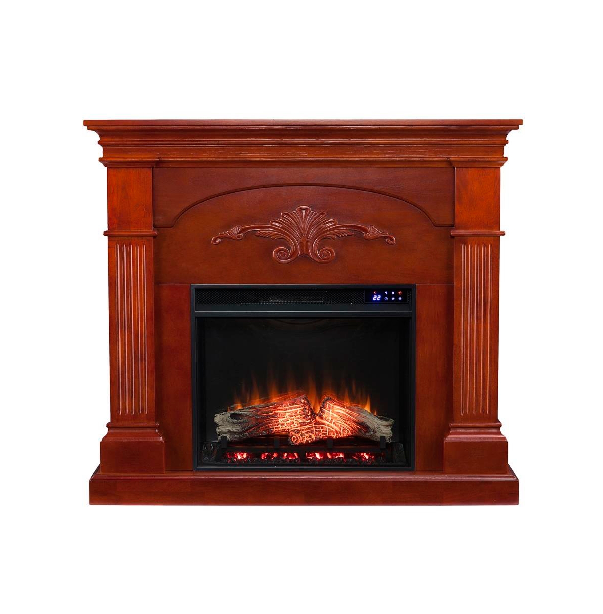 Click here for Augusta Home Electric Fireplace - Brown/bright red prices