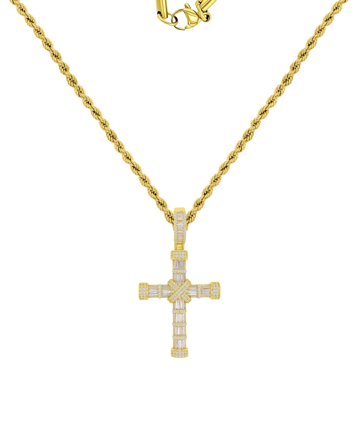 Click here for Macys 14k Gold-Plated Cross Rope Chain Necklace -... prices