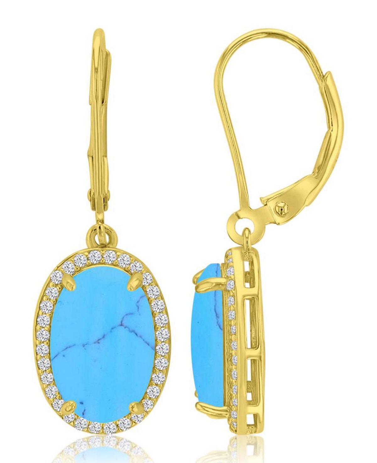 Click here for Macys 14k Gold-Plated Turquoise Drop Earrings - Go... prices