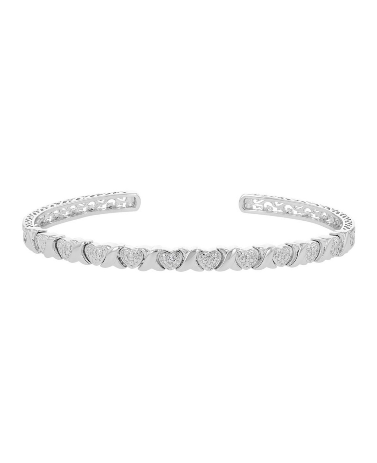 Click here for Macys 14k Gold-Plated Heart Style Open Bangle Brac... prices