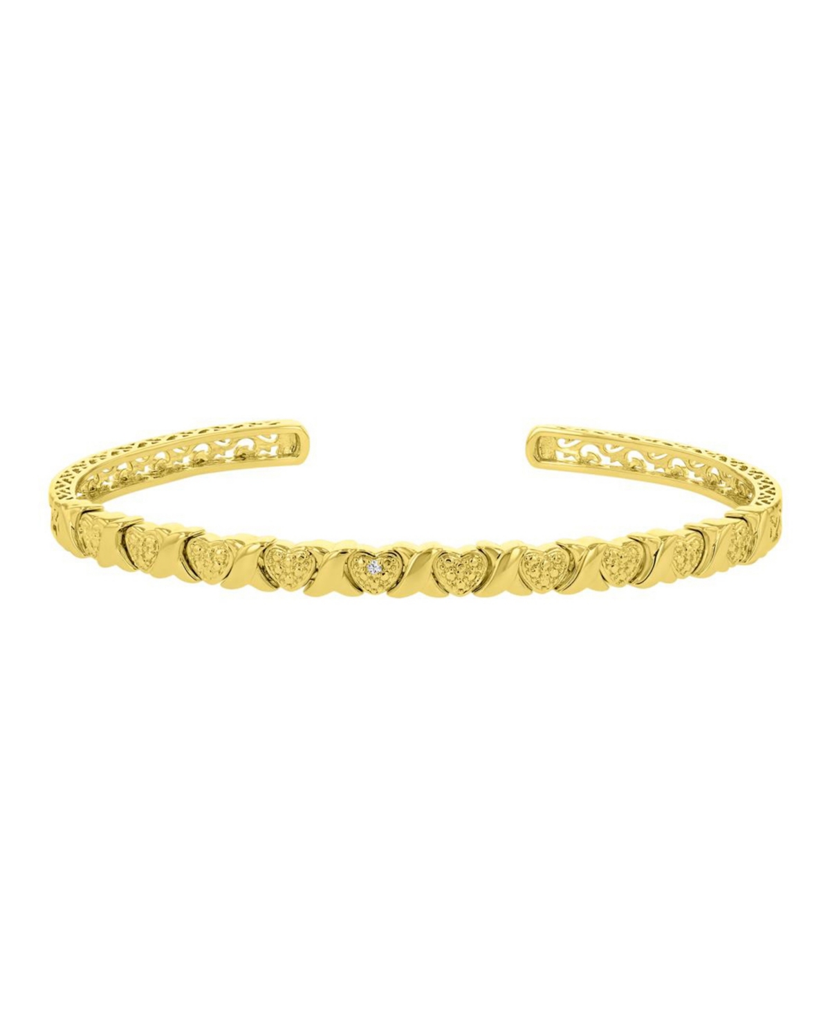 Click here for Macys 14k Gold-Plated Heart Style Open Bangle Brac... prices