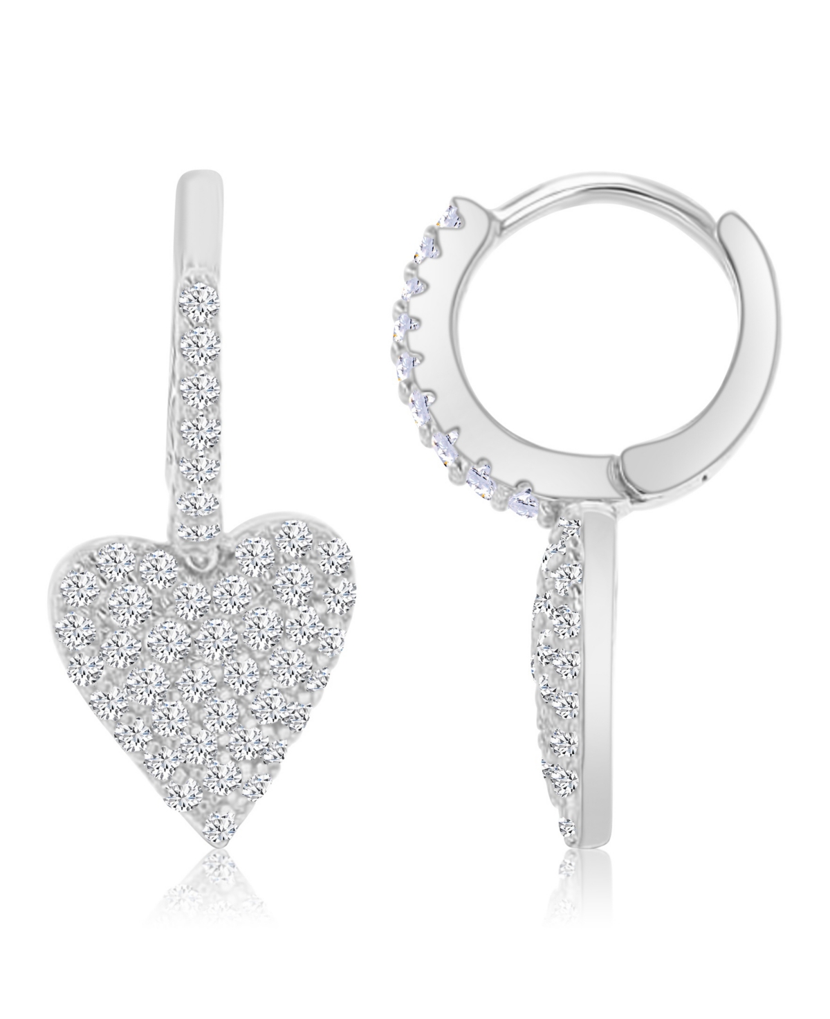 Click here for Macys 14k Gold-Plated Pave Heart Huggie Earrings -... prices