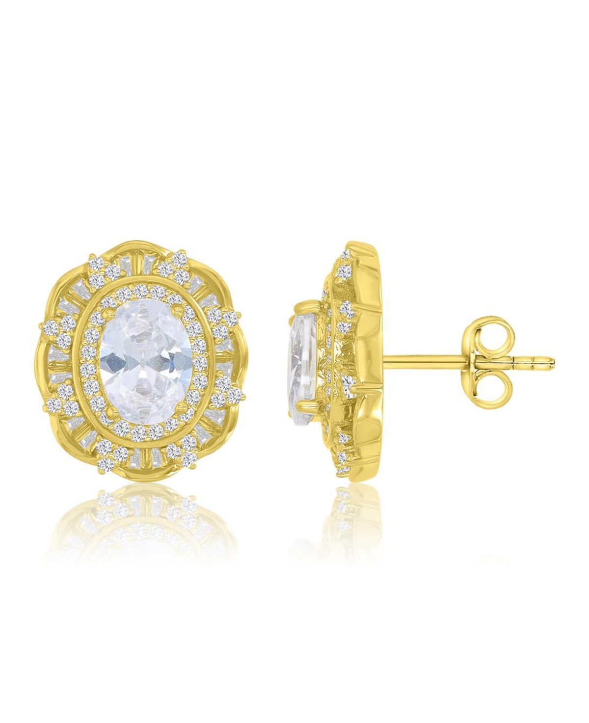 Click here for Macys 14k Gold-Plated Classic Oval Halo Earrings -... prices