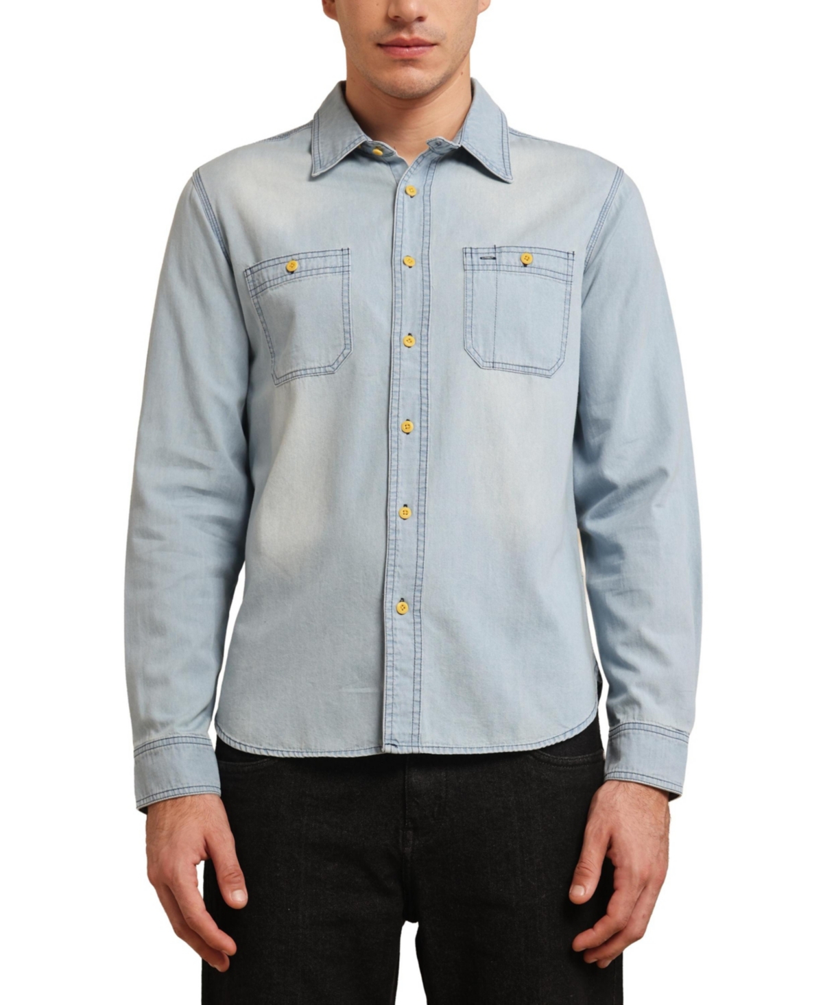 Click here for Members Only Mens Denim Shirt - Light indigo prices