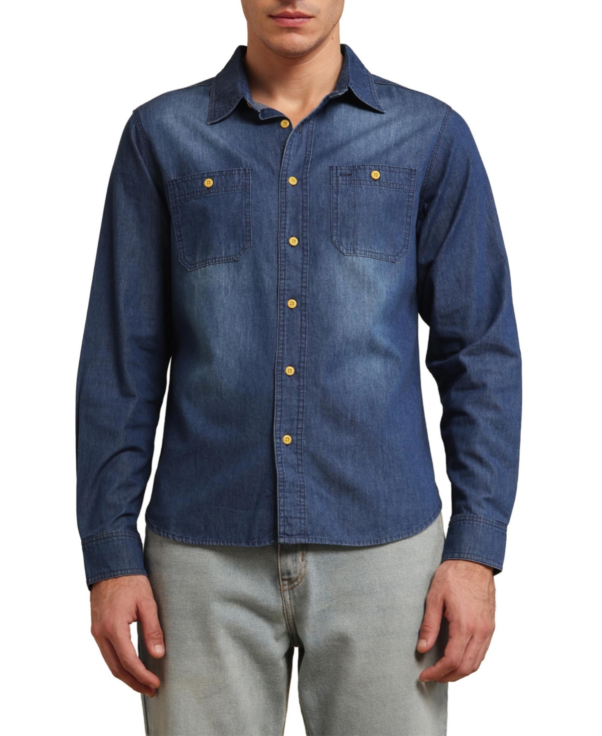 Click here for Members Only Mens Denim Shirt - Dark indigo prices