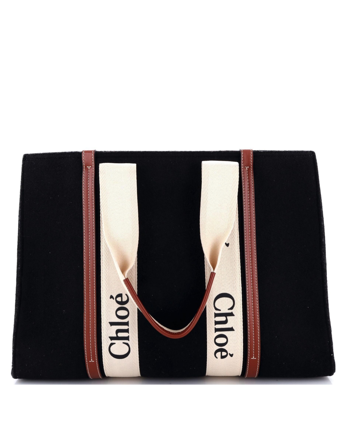 Click here for Pre-Owned Chloe Large Woody Tote Recycled Felt wit... prices