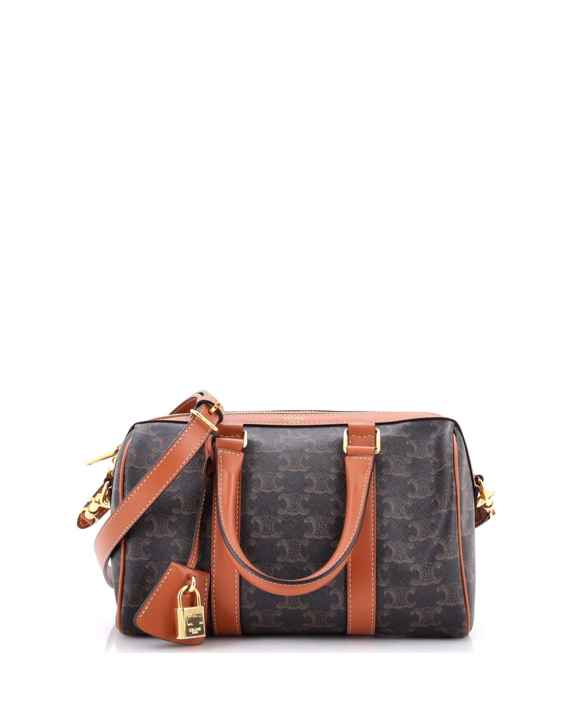 Click here for Pre-Owned Celine Medium Boston Bag Triomphe Coated... prices