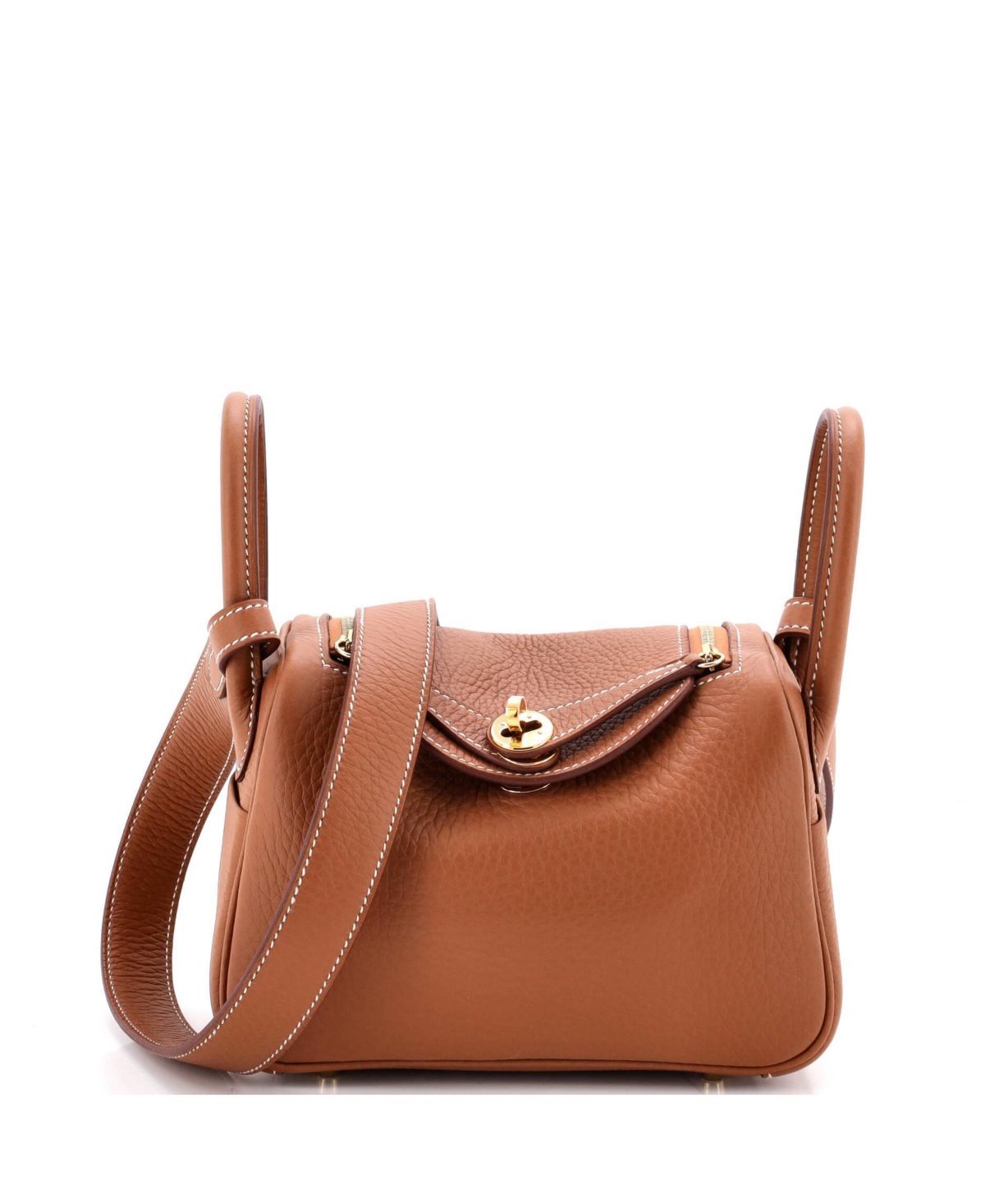 Click here for Pre-Owned Hermes Mini Lindy Bag Clemence - Brown prices