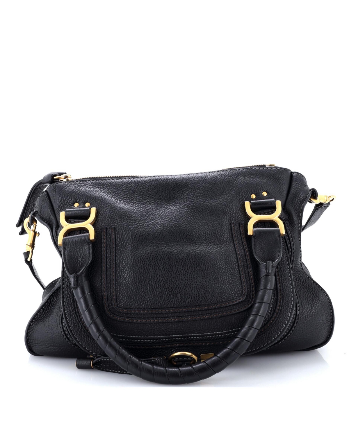 Click here for Pre-Owned Chloe Medium Marcie Satchel Leather - Bl... prices